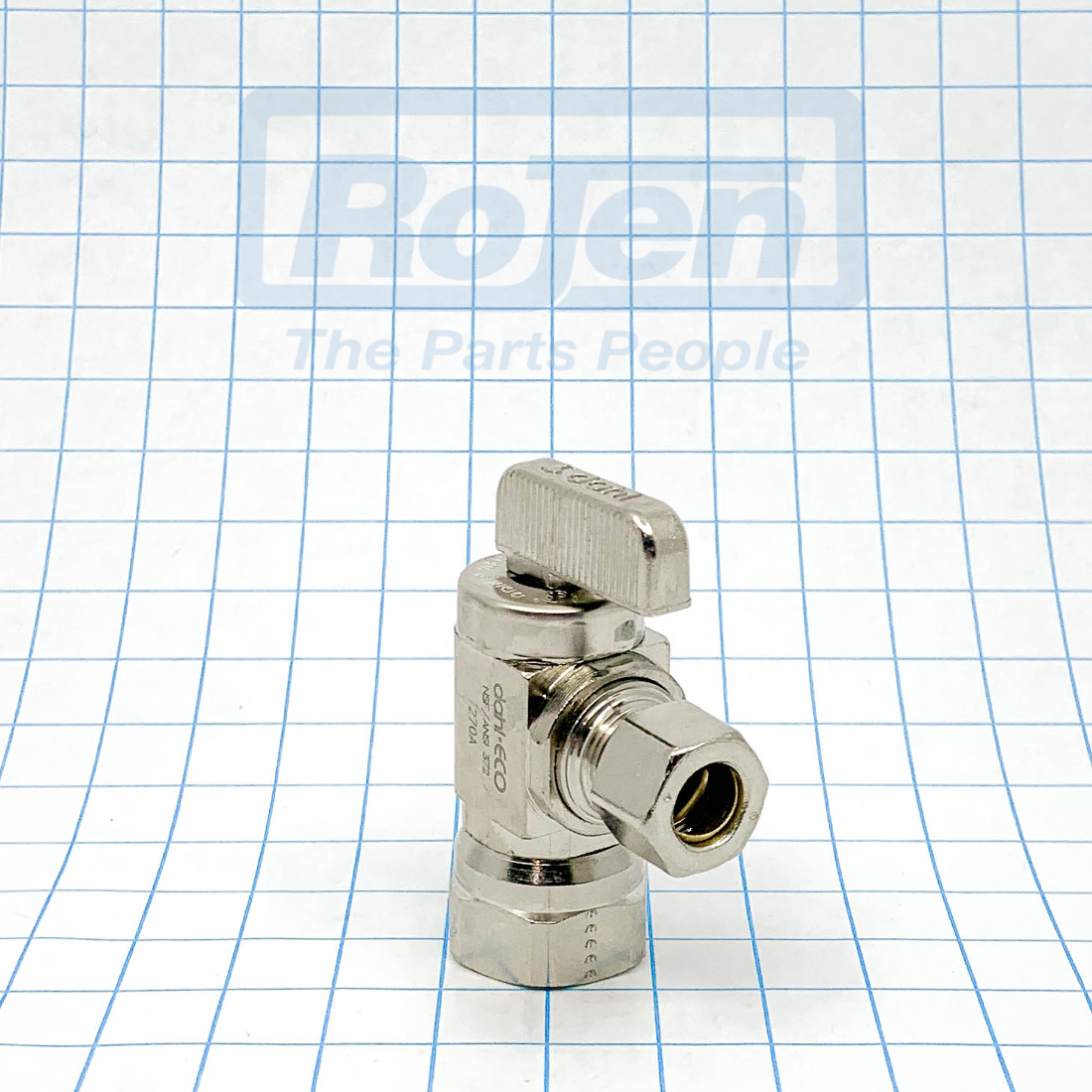 RoJen DAHL 1 4 TURN ANGLE STOP 3 8 FIP X 3 8 OD RoJen RoJen DAHL 1 4 TURN ANGLE STOP 3 8 FIP X 3 8 OD RoJen
